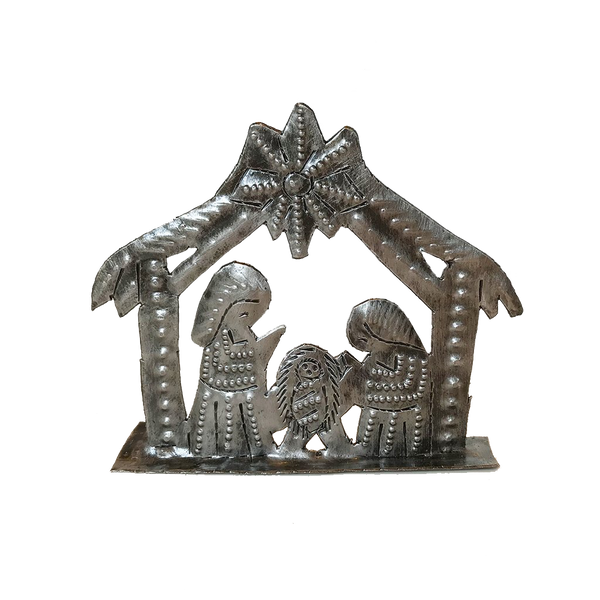 Nativity - Metal - Small Standing - House Shaped – Market Haiti
